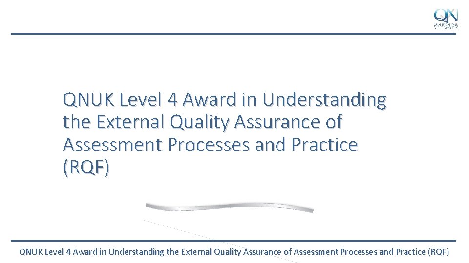 QNUK Level 4 Award in Understanding the External