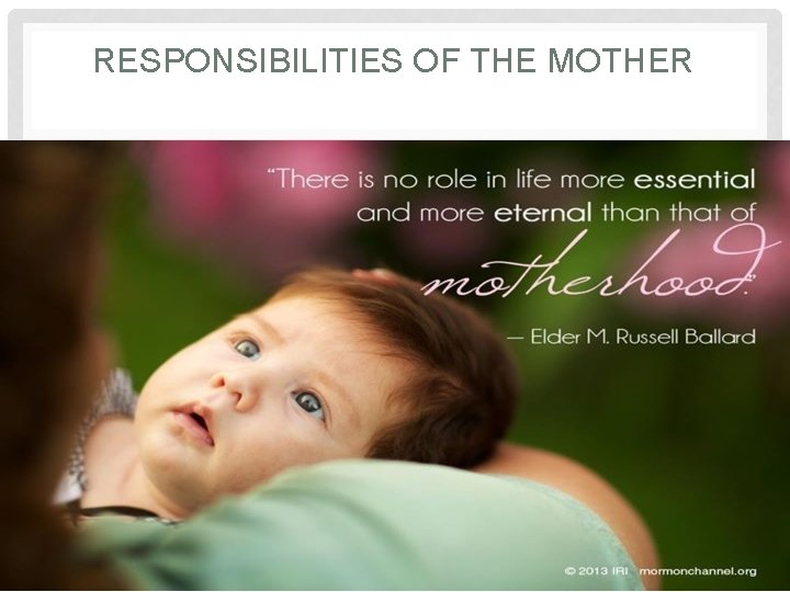 CHAPTER 37 FAMILY RESPONSIBILITIES RESPONSIBILITIES OF THE PARENTS