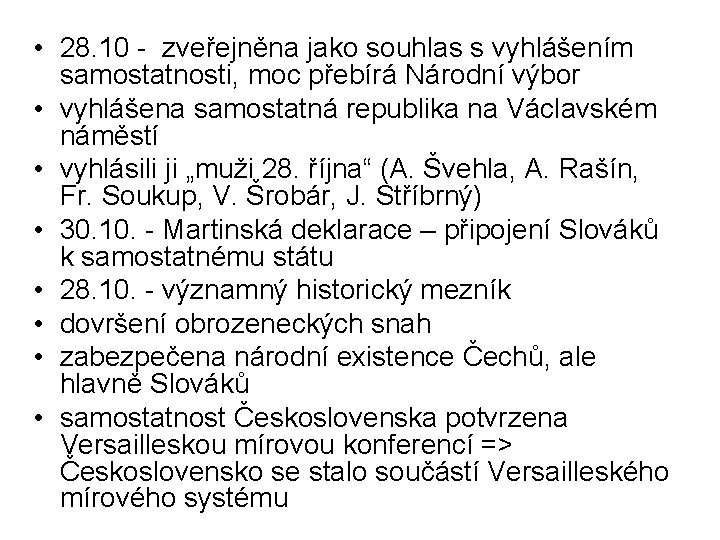 Vznik eskoslovenska 28 jen 1918 Nstup Karla I