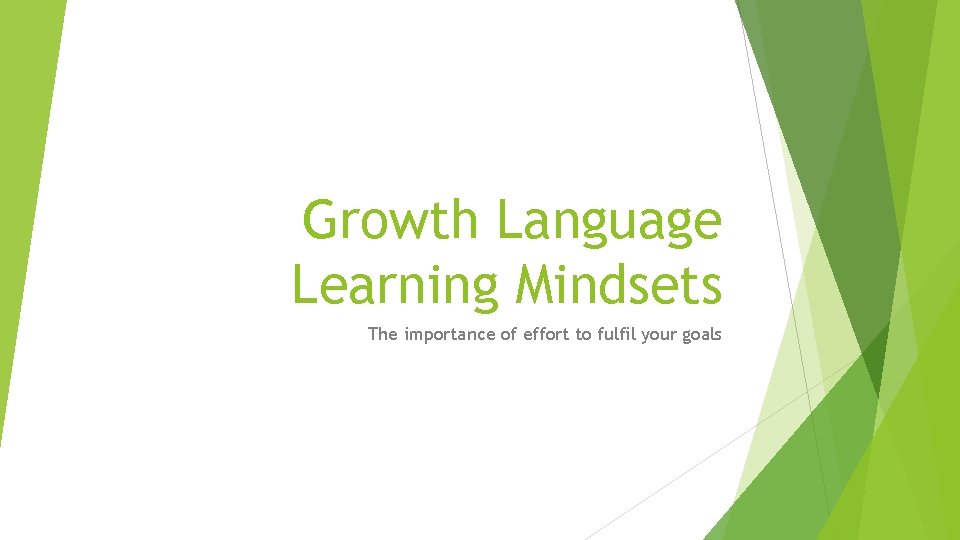 Growth Language Learning Mindsets The importance of effort