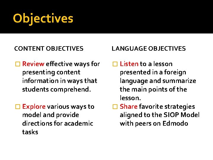 Chapter 4 Comprehensible Input SIOP Made Easy The