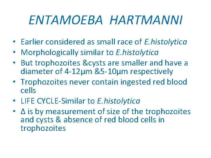 NONPATHOGENIC OPPORTUNISTIC AMOEBAE NONPATHOGENIC AMOEBAE Entamoeba ...