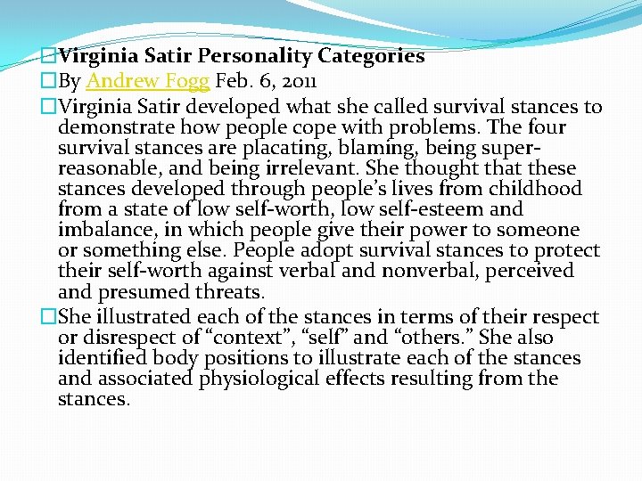 Virginia Satirs Communication Styles counsellingcentral ...