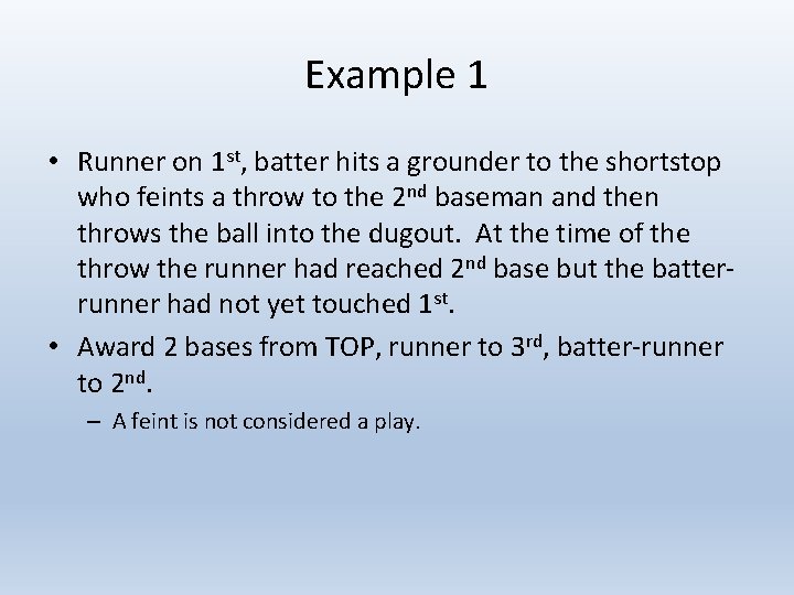 BASERUNNING AWARDS RULE 8 Section 3 AOA Meeting