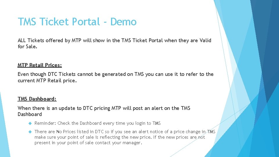 Disney Ticket Connect DTC MTP Guidance for Ticket