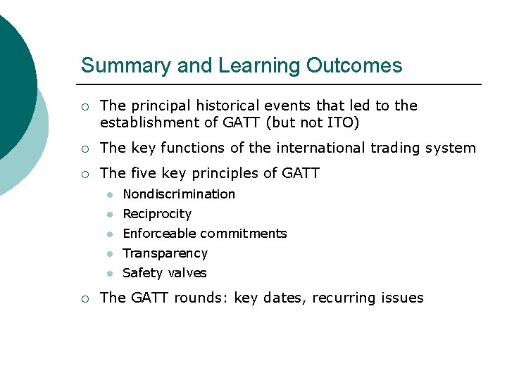 The GATT History GATT 1947 Foundation Status Role
