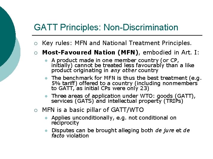The GATT History GATT 1947 Foundation Status Role