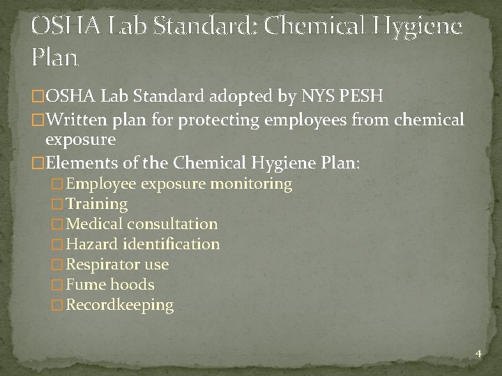 Laboratory Safety Lehman College Environmental Health Safety November