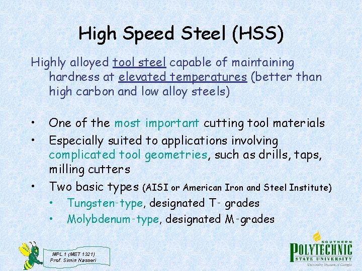 Manufacturing Processes lab I Cutting tools MPL 1