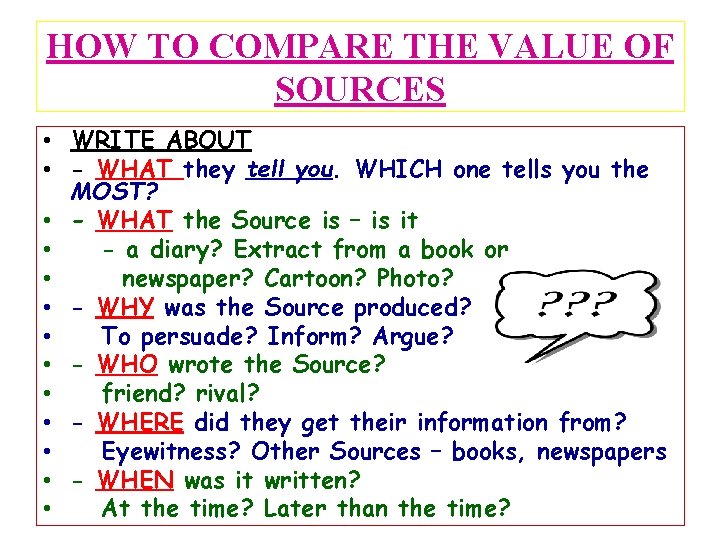27 January 2022 HOW TO ANSWER SOURCE QUESTIONS