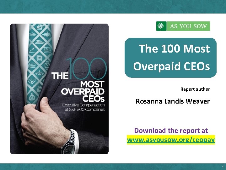 The 100 Most Overpaid CEOs Report author Rosanna