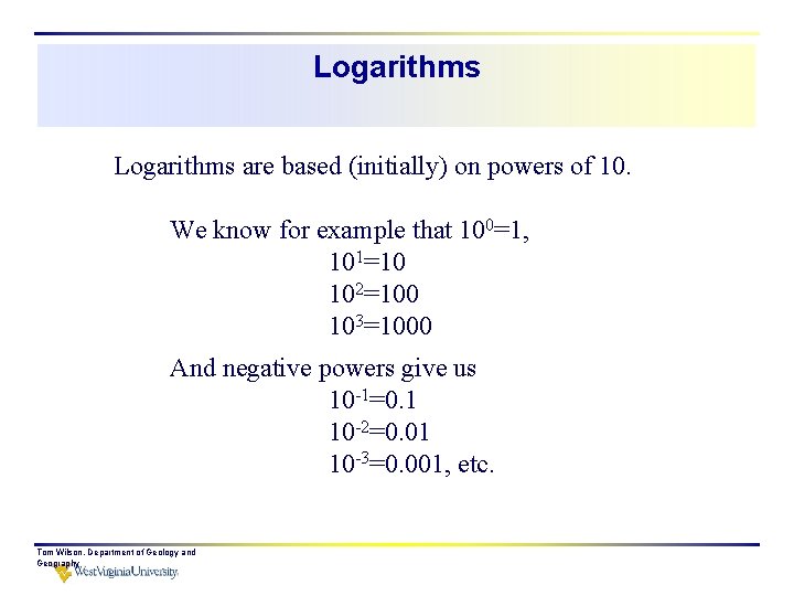 Geology 351 geomathematics Earthquakes log relationships trig functions