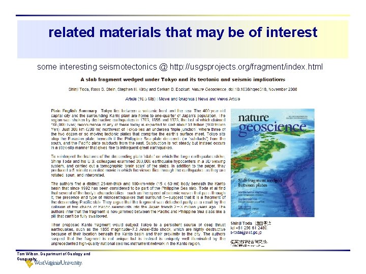 Geology 351 geomathematics Earthquakes log relationships trig functions