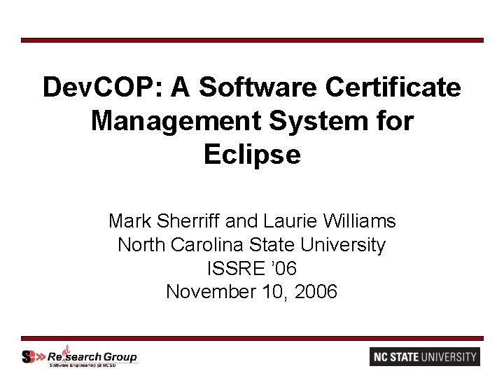 Dev COP A Software Certificate Management System for