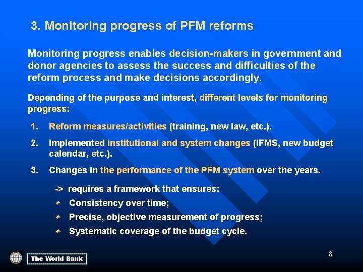 Monitoring Public Financial Management System Performance Lessons and