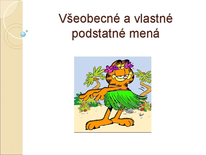 Veobecn a vlastn podstatn men Vlastn podstatn men
