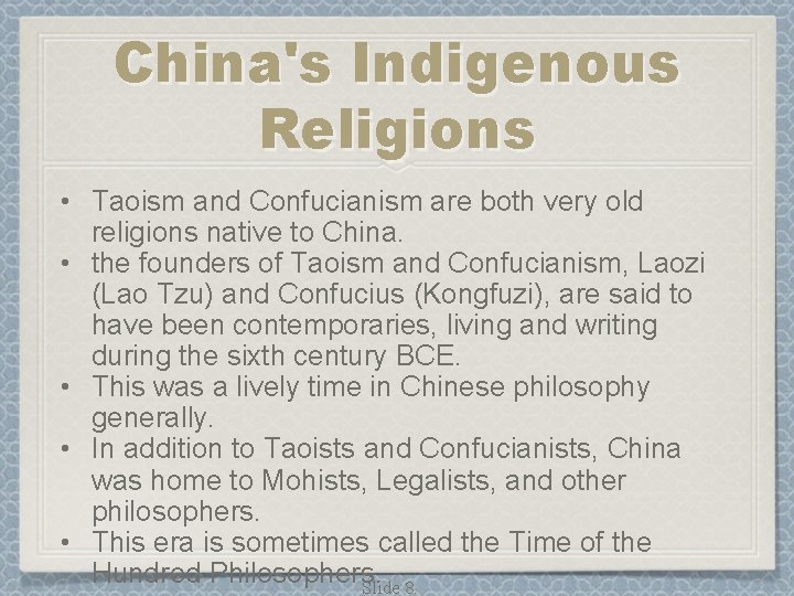 Ancient Chinese Religion RELS 110 World Religions Syncretism