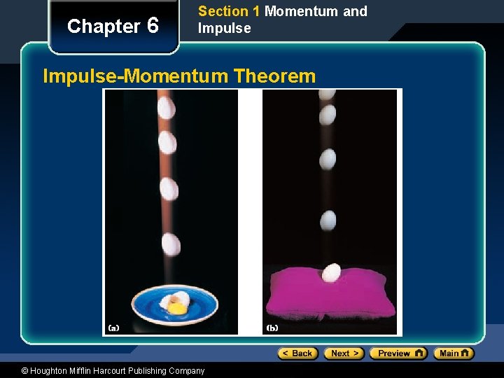 Chapter 6 Section 1 Momentum and Impulse Preview