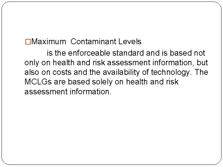 Water Quality Standards Safe Drinking Water ActPublic Law