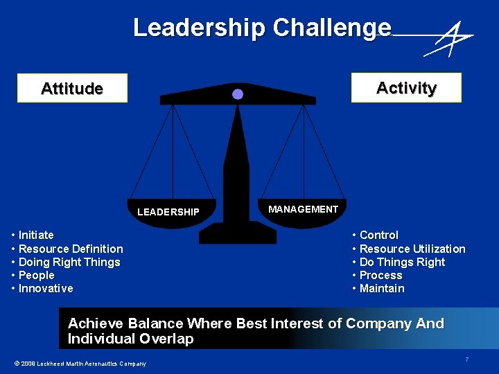 2009 Lockheed Martin Aeronautics Company 1 Technical Leadership