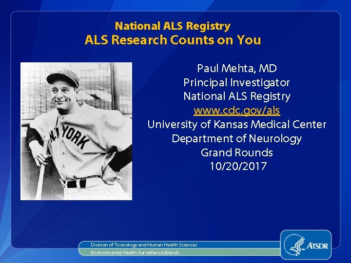 National ALS Registry ALS Research Counts on You