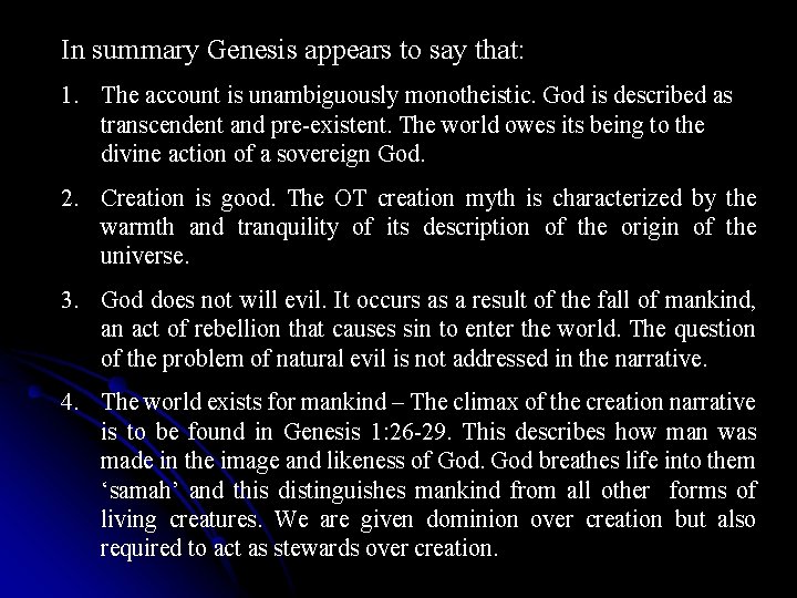 Our Concept of God God As Creator How