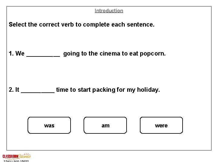 Year 6 Autumn Block 4 Subjunctive Form Was