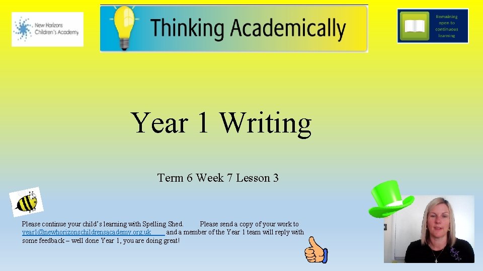 Year 1 Writing Term 6 Week 7 Lesson