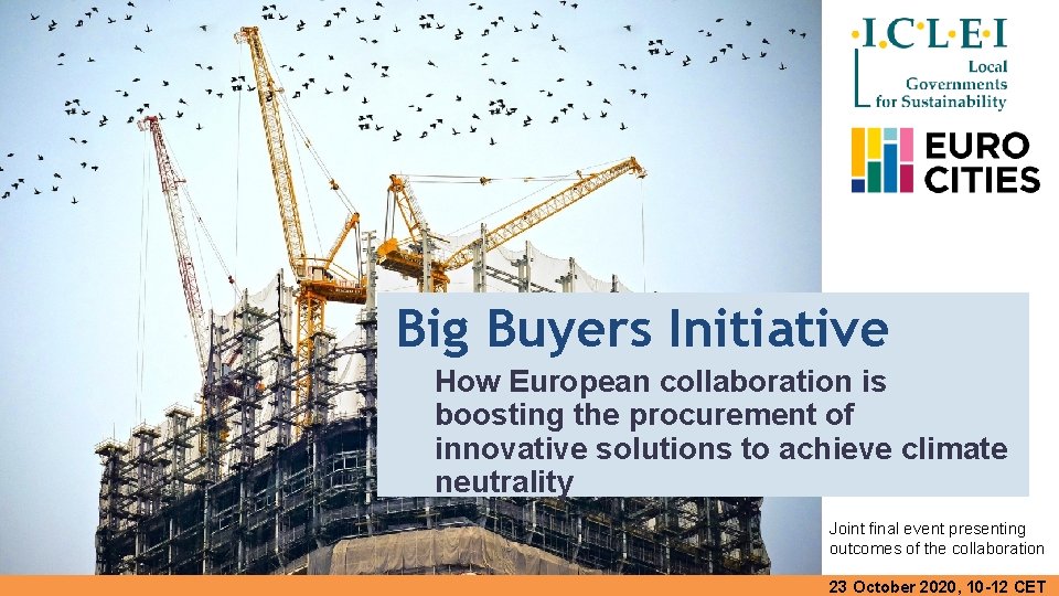 Big Buyers Initiative How European collaboration is boosting