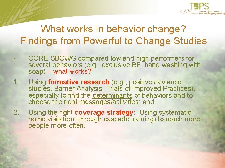 Designing for Behavior Change in Agriculture and Natural