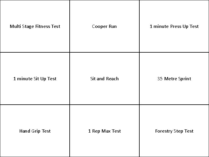 Multi Stage Fitness Test Cooper Run 1 minute