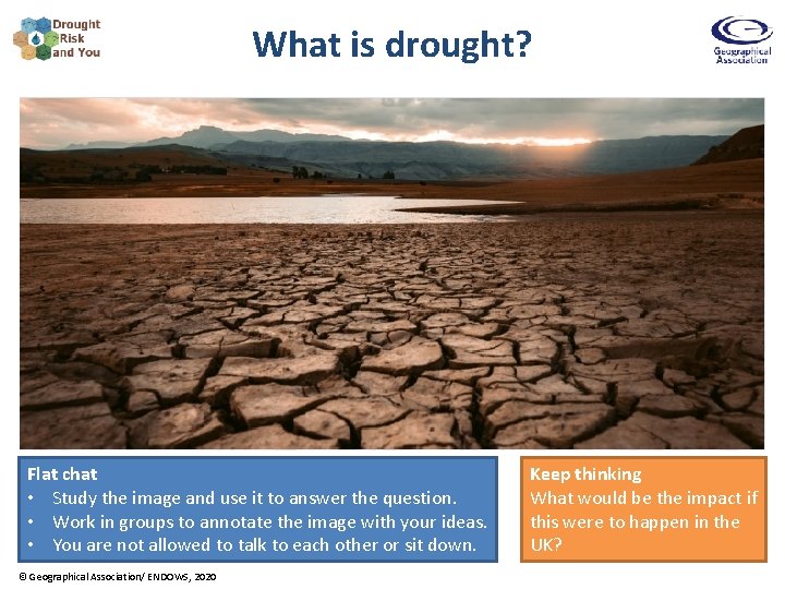 What is drought Flat chat Study the image
