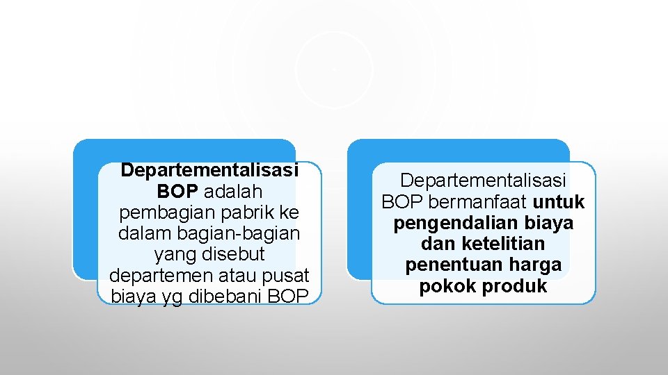 DEPARTEMENTALISASI BIAYA OVERHEAD PABRIK ALOKASI BOP DEPARTEMEN PEMBANTU