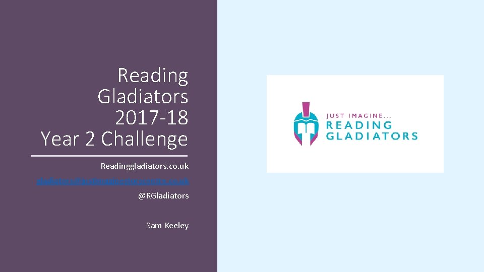Reading Gladiators 2017 18 Year 2 Challenge Readinggladiators