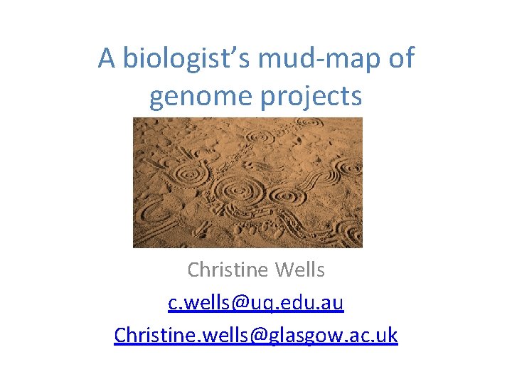 A biologists mudmap of genome projects Christine Wells