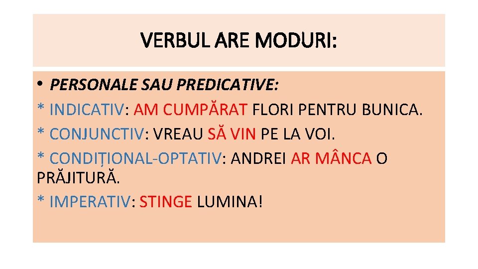 VERBUL CLASA a Va PROF STAICU MIHAELACARMEN COALA