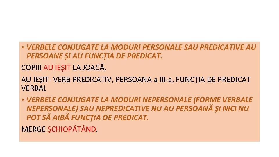 VERBUL CLASA a Va PROF STAICU MIHAELACARMEN COALA
