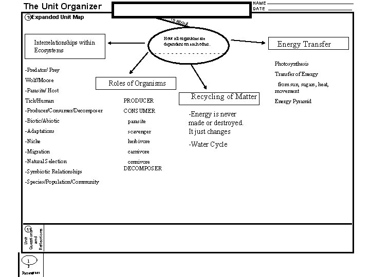 1 The Unit Organizer 5 BIGGER PICTURE Interdependence