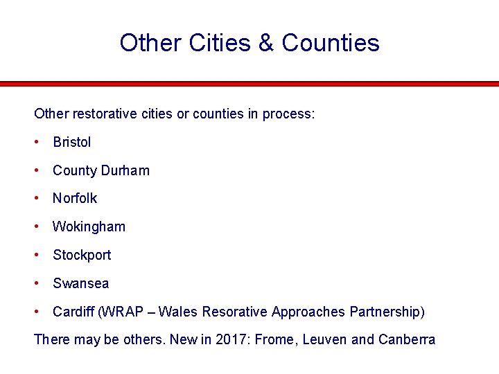 Building the Restorative City Dr Marian Liebmann IIRP