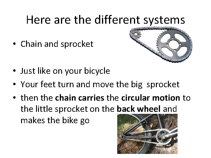 Transmission and transformation of motion Carry the motion
