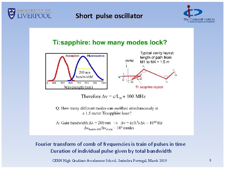 Laser Beam Physics Laura Corner Cockcroft Institute for