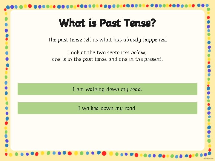 What is Past Tense The past tense tell
