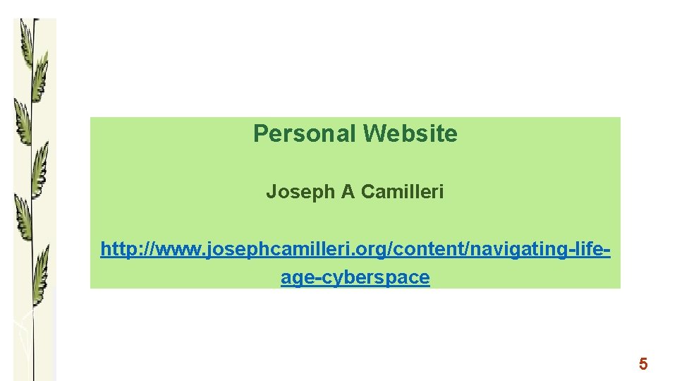 Navigating Life in the Age of Cyberspace LECTURE