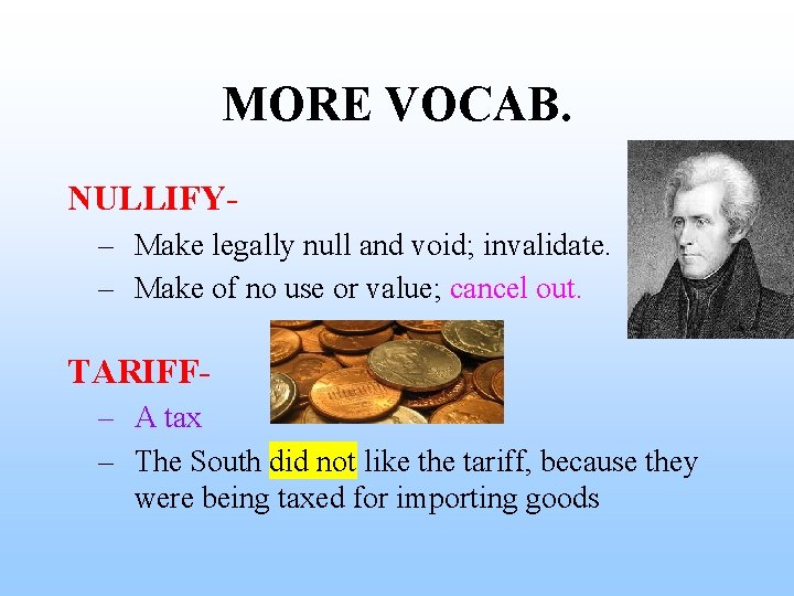 Causes of the Civil War IMPORTANT VOCABULARY POPULAR