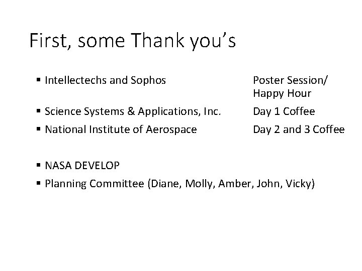 NASA Applied Science Perspectives Dr David Green Program