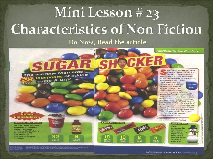 Mini Lesson 23 Characteristics of Non Fiction Do