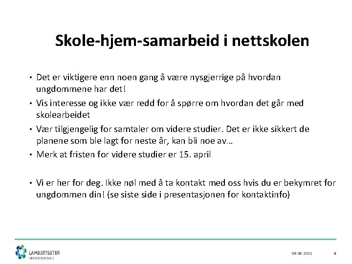 Informasjon til elever og foresatte VG 3 Mars