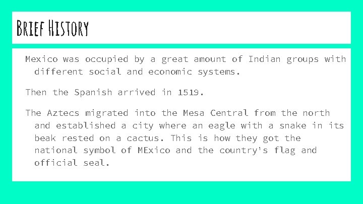 Latin America By Mattie Nepodal Mexico LAndforms Central