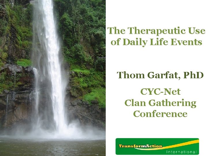 The Therapeutic Use of Daily Life Events Thom
