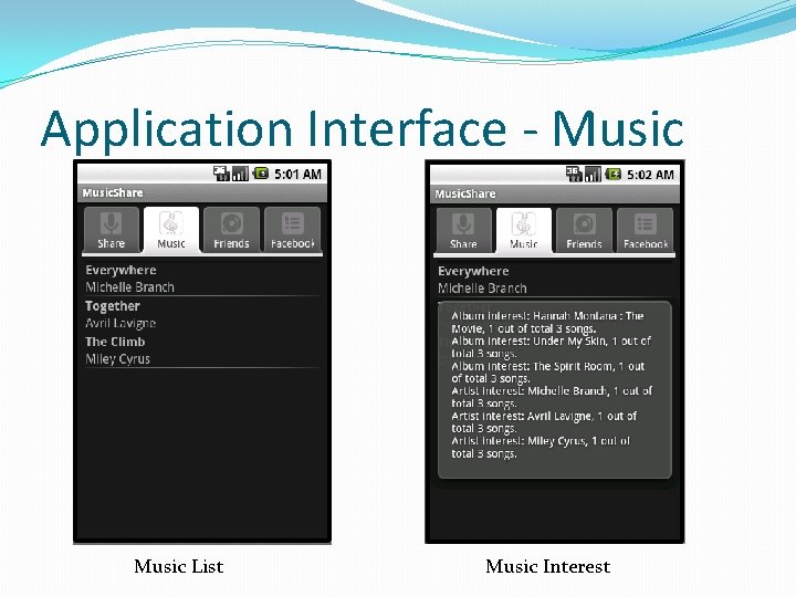 Music Share on Android platform Project Presentation Outline